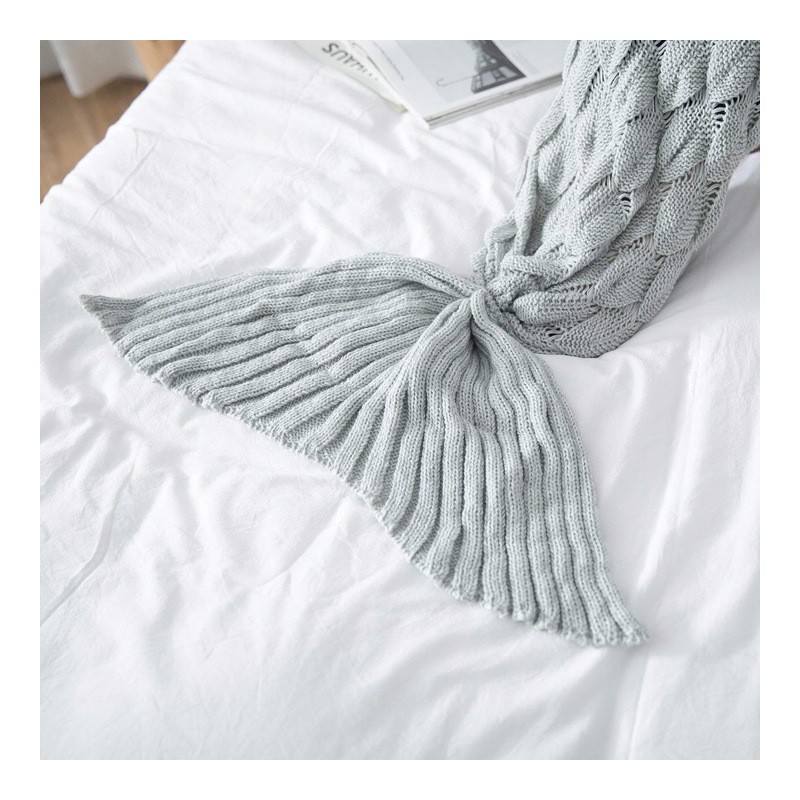 Koc syreni ogon 210 cm syrenka Szary Jasny - Sklep internetowy insperio.pl