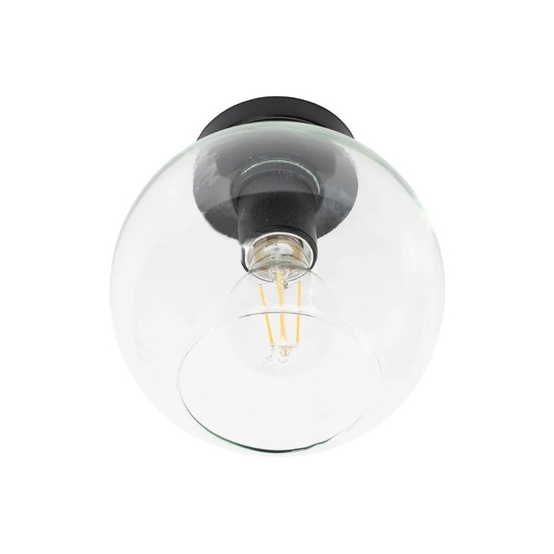 Lampa Sufitowa Plafon Okrągły Szklany Loft Złota Biała Kula Czarny ...