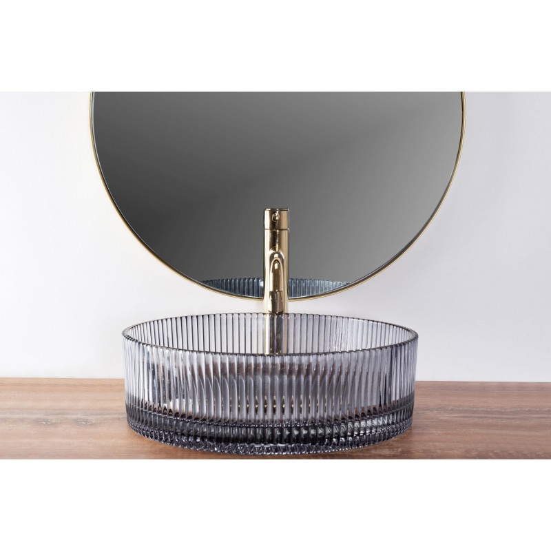 Umywalka Nablatowa Szklana Rea Ingrid Grey + Bateria Nexos Gold - Sklep ...