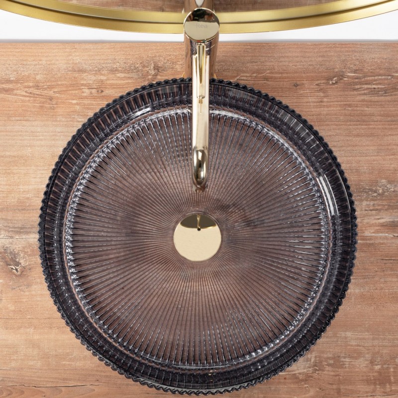 Umywalka Nablatowa Szklana Rea Ingrid Grey - Sklep internetowy insperio.pl